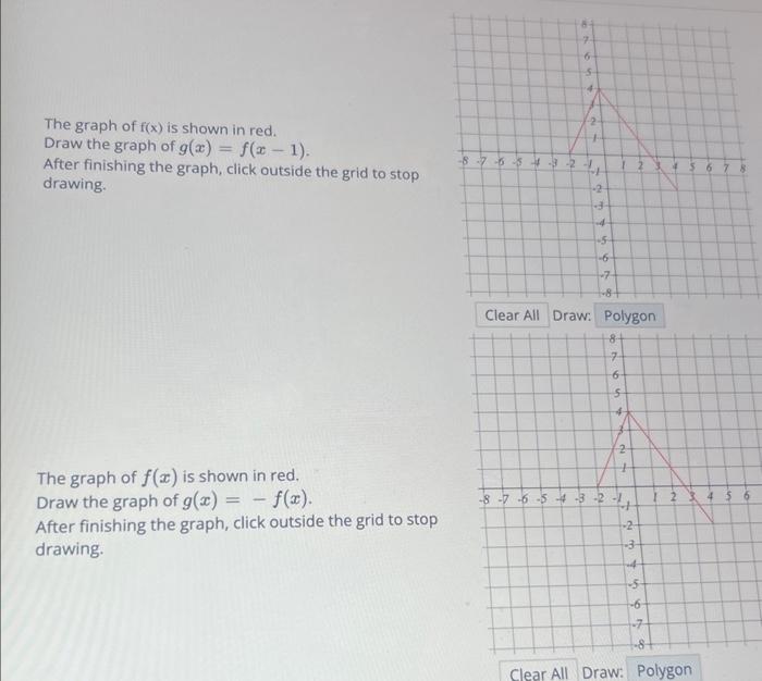 Solved The graph of f(x) is shown in red. Draw the graph of | Chegg.com