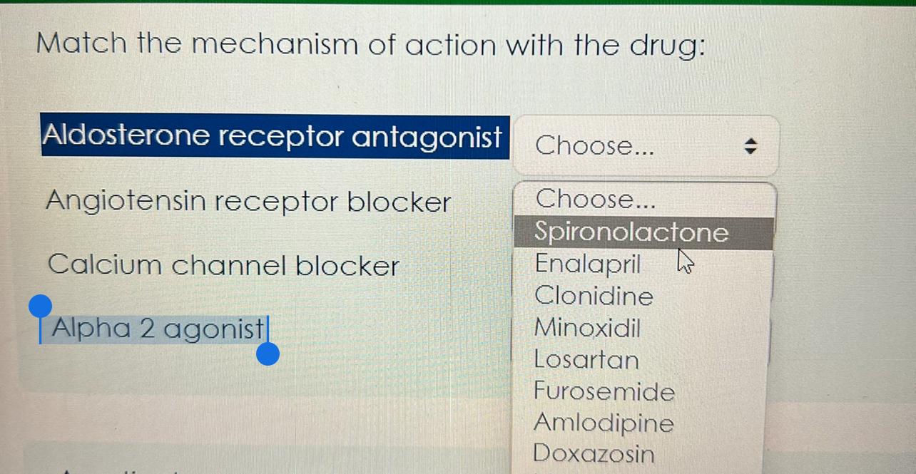 Solved Match the mechanism of action with the | Chegg.com