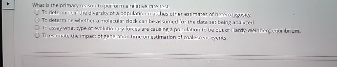 Solved What is the primary reason to perform a relative rate | Chegg.com
