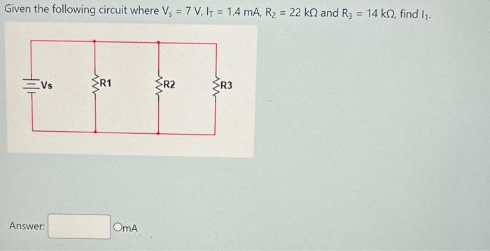Solved Given the following circuit where IT=17.77 mA,I1=6.74 | Chegg.com