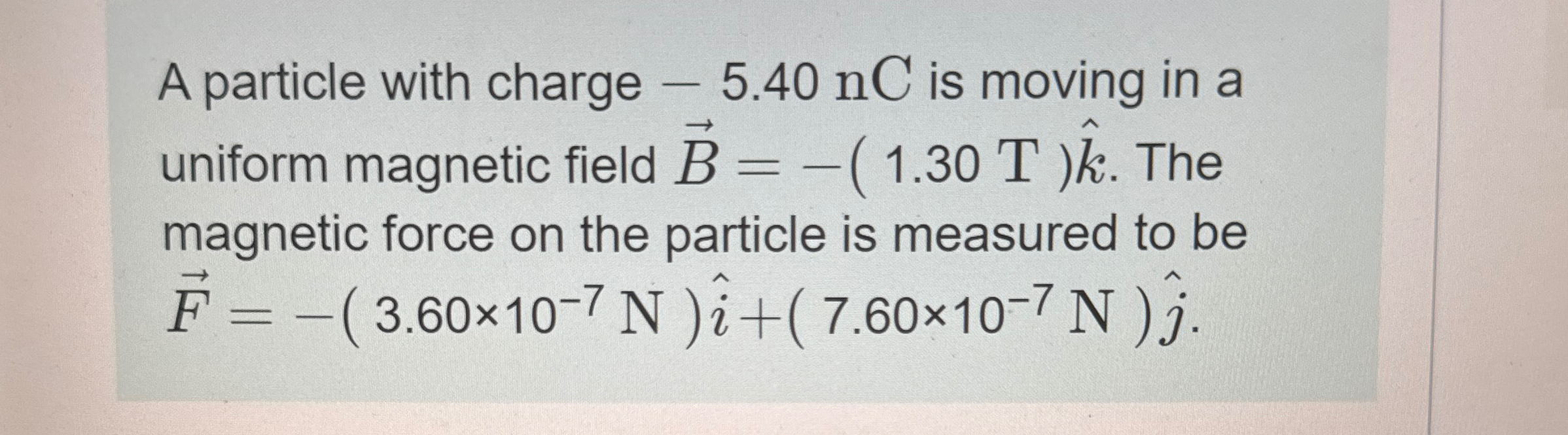 Solved A particle with charge -5.40nC ﻿is moving in a | Chegg.com