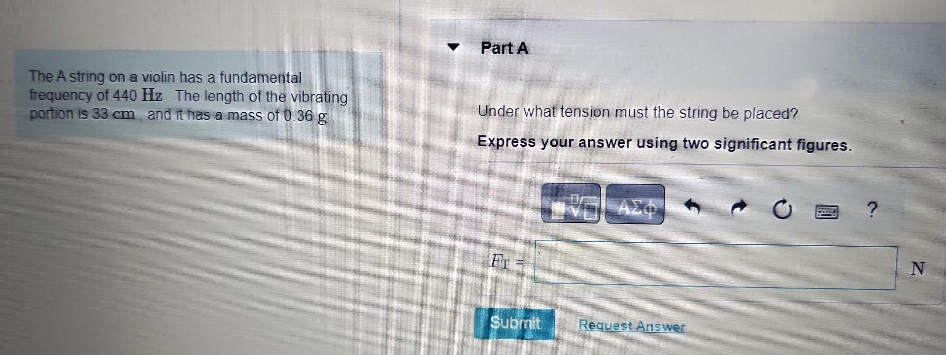 Solved The A string on a violin has a fundamental frequency | Chegg.com