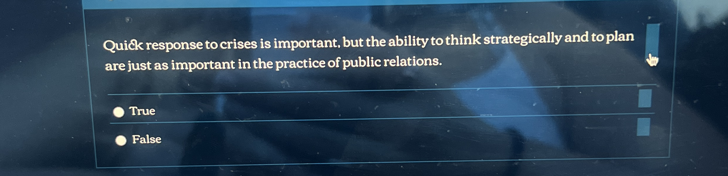 Solved Quick response to crises is important, but the | Chegg.com