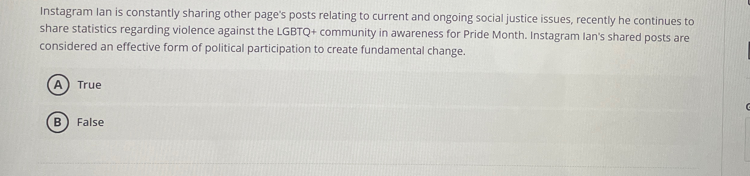 Solved Instagram lan is constantly sharing other page's | Chegg.com