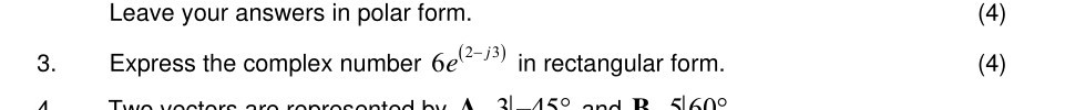 Solved (4) Leave your answers in polar form. Express the | Chegg.com