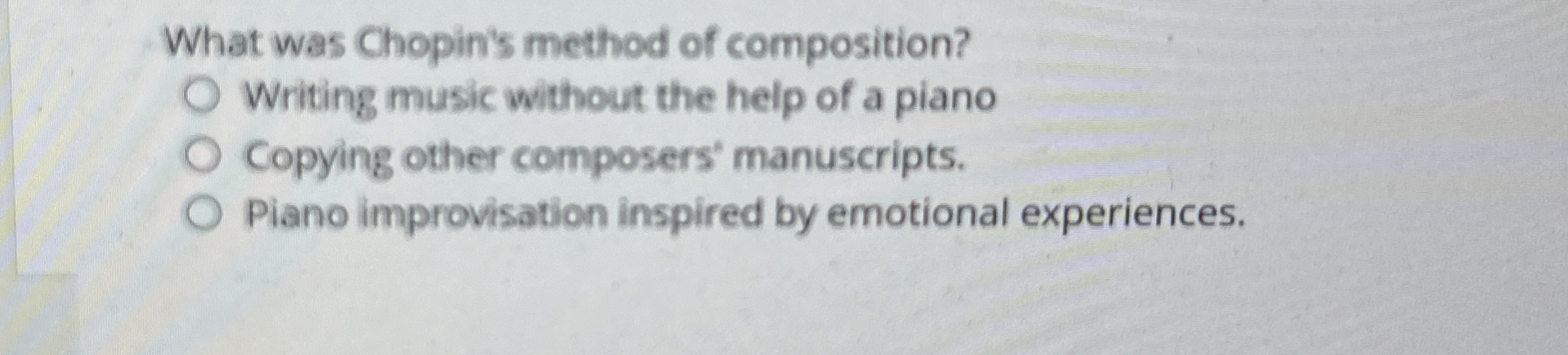 High Quality SOLUTION What was Chopin's method of composition?Writing ...