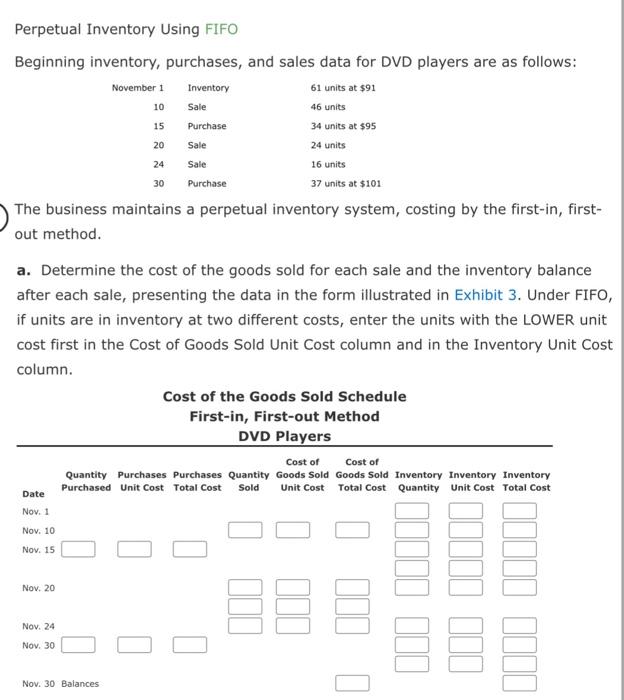 Solved Perpetual Inventory Using FIFO Beginning inventory, | Chegg.com