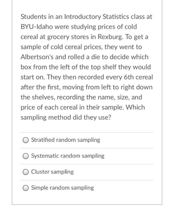 Solved Students in an Introductory Statistics class at | Chegg.com
