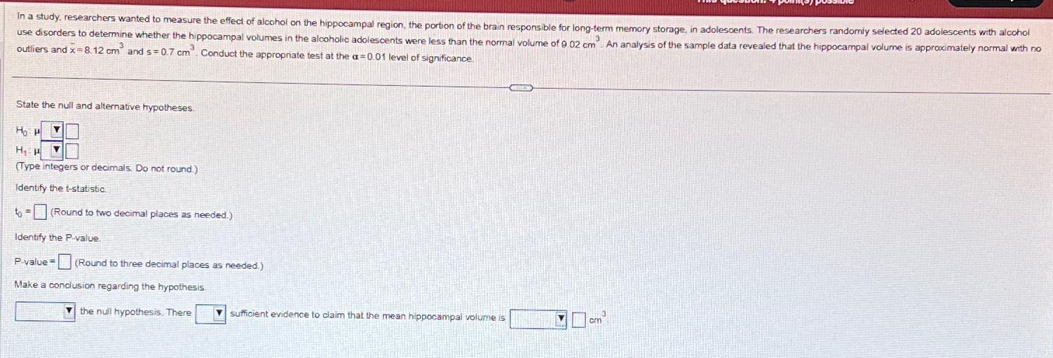 Solved In a Study, | Chegg.com