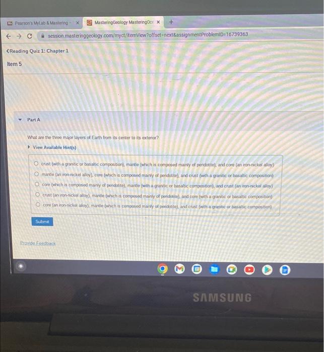 Solved Pearson's MyLab & Mastering x MasteringGeology | Chegg.com Solved Pearson's MyLab & Mastering x MasteringGeology | Chegg.com