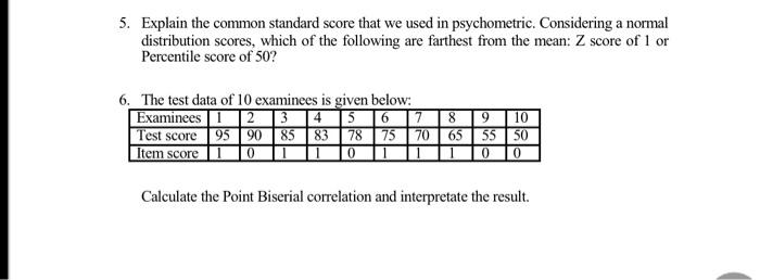 Solved 5. Explain the common standard score that we used in | Chegg.com