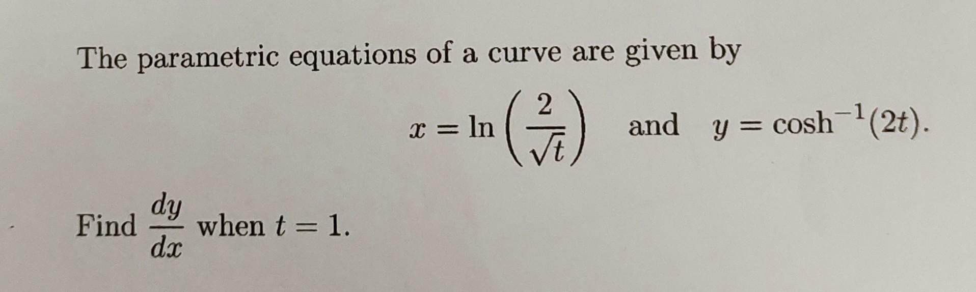 Solved The parametric equations of a curve are given by | Chegg.com