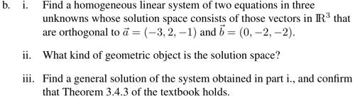 Solved b. ﻿i. ﻿Find a homogeneous linear system of two | Chegg.com