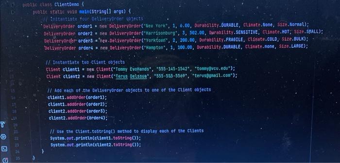 Solved - Client.java This class represents a client of the | Chegg.com