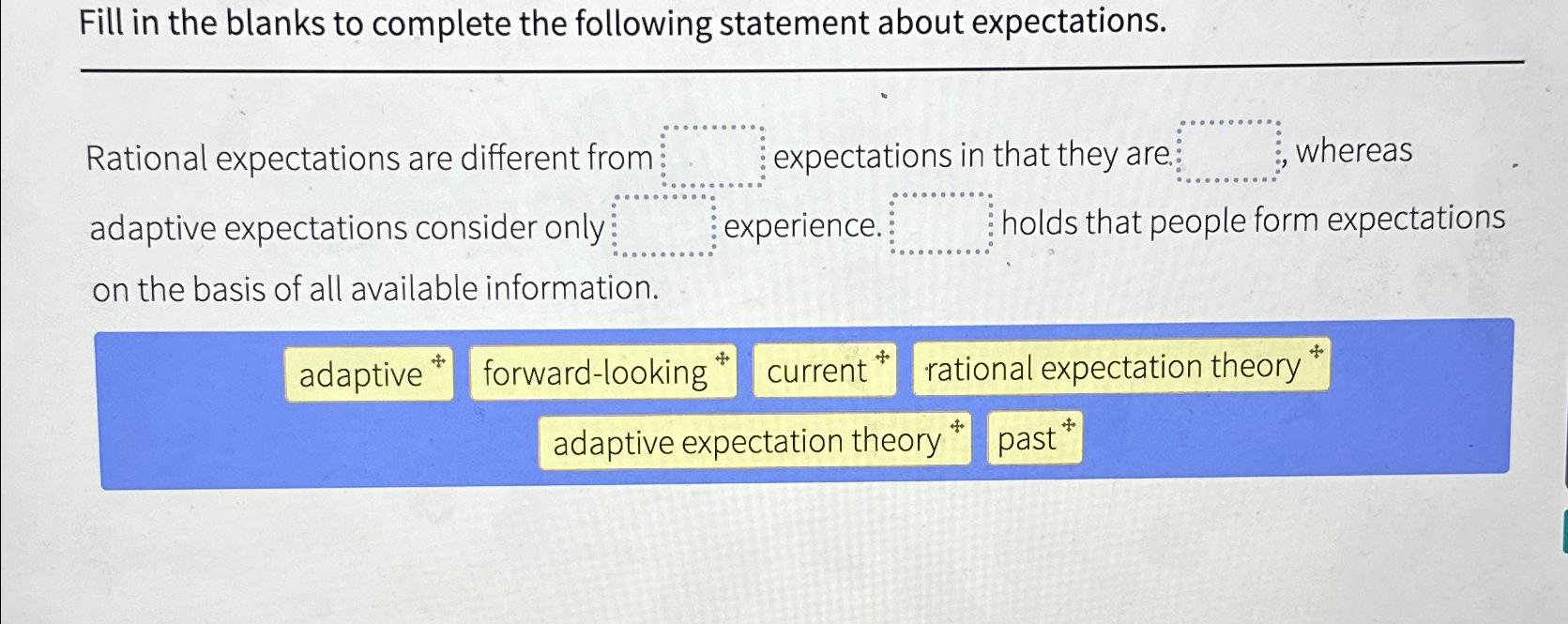 Solved Fill in the blanks to complete the following | Chegg.com
