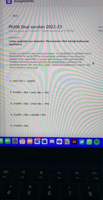 Logic - prove the given expression using the Fitch | Chegg.com