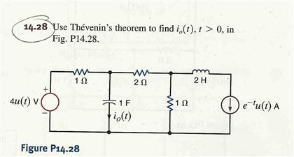 Solved Use Thevenin's theorem to find i0(t), t > 0, in Fig. | Chegg.com