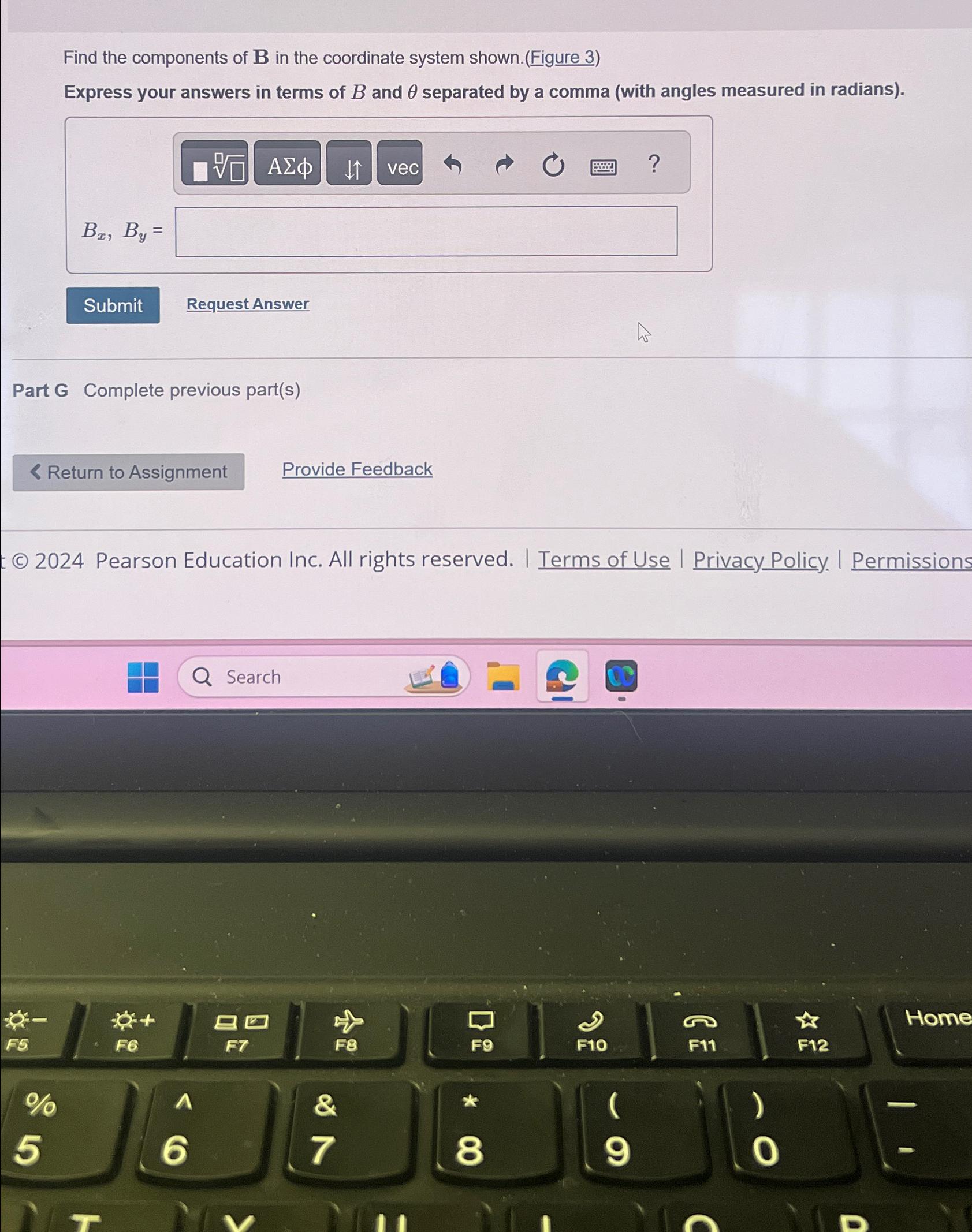 Solved Find the components of B ﻿in the coordinate system | Chegg.com