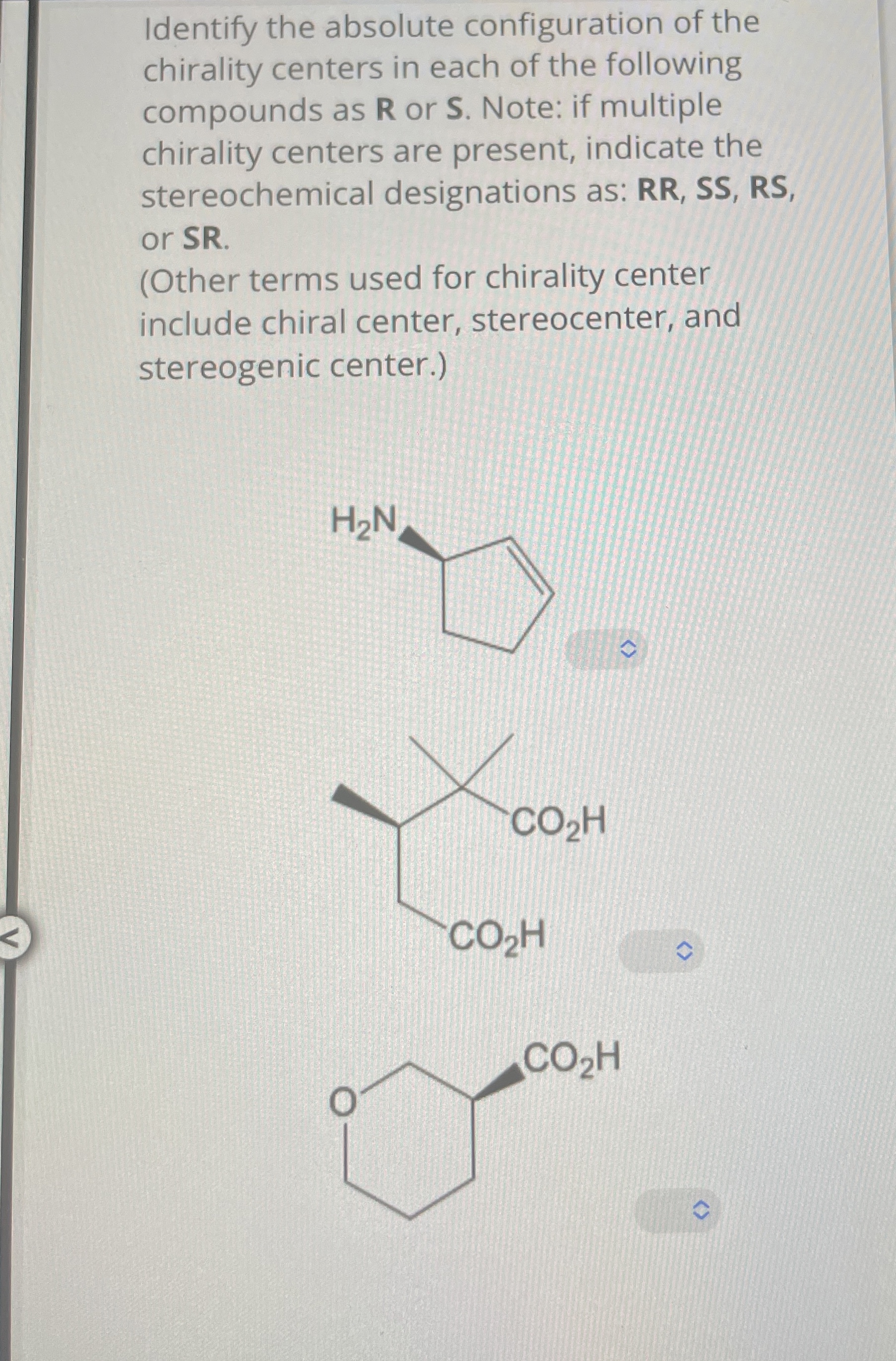 Solved Identify the absolute configuration of thechirality | Chegg.com