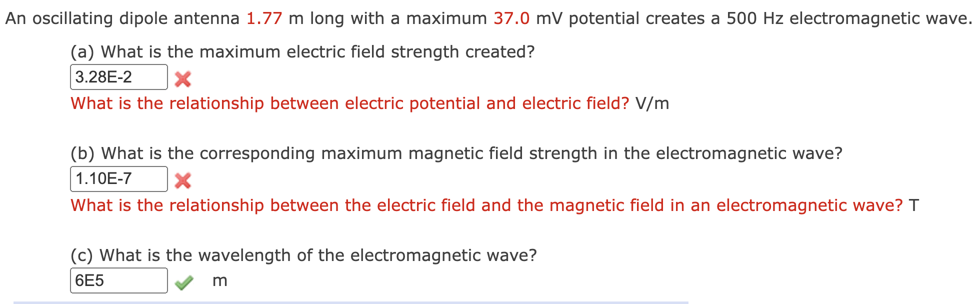 Solved An oscillating dipole antenna 1.77 ﻿m long with a | Chegg.com