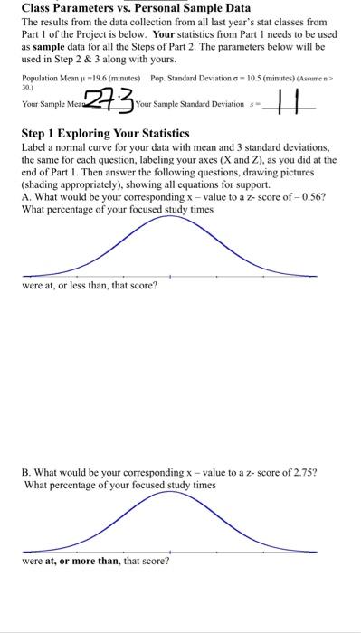 Solved Class Parameters vs. Personal Sample Data The results | Chegg.com