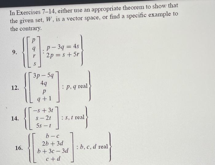Solved In Exercises 7-14, either use an appropriate theorem | Chegg.com