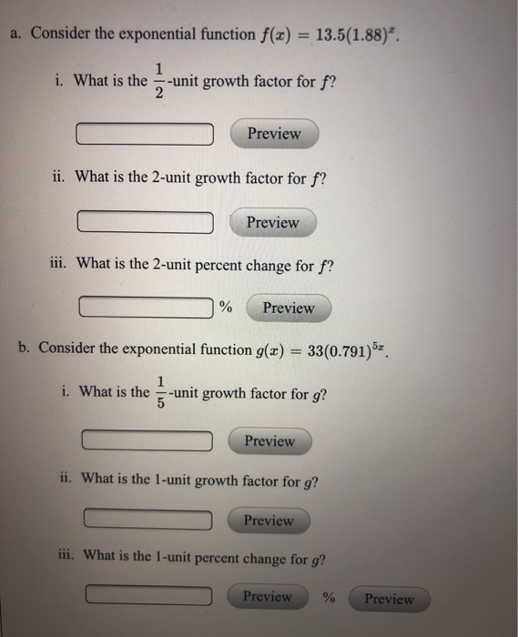 Solved a. Consider the exponential function f(x) = | Chegg.com