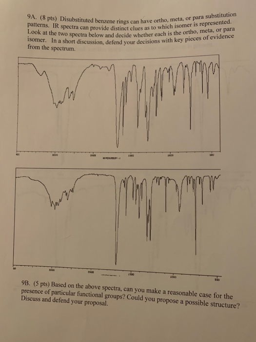 9A. (8 pts) Disubstituted benzene rings can patterns. | Chegg.com
