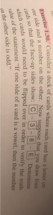 Solved Erercise 1.30. Consider a deck of cards where each | Chegg.com