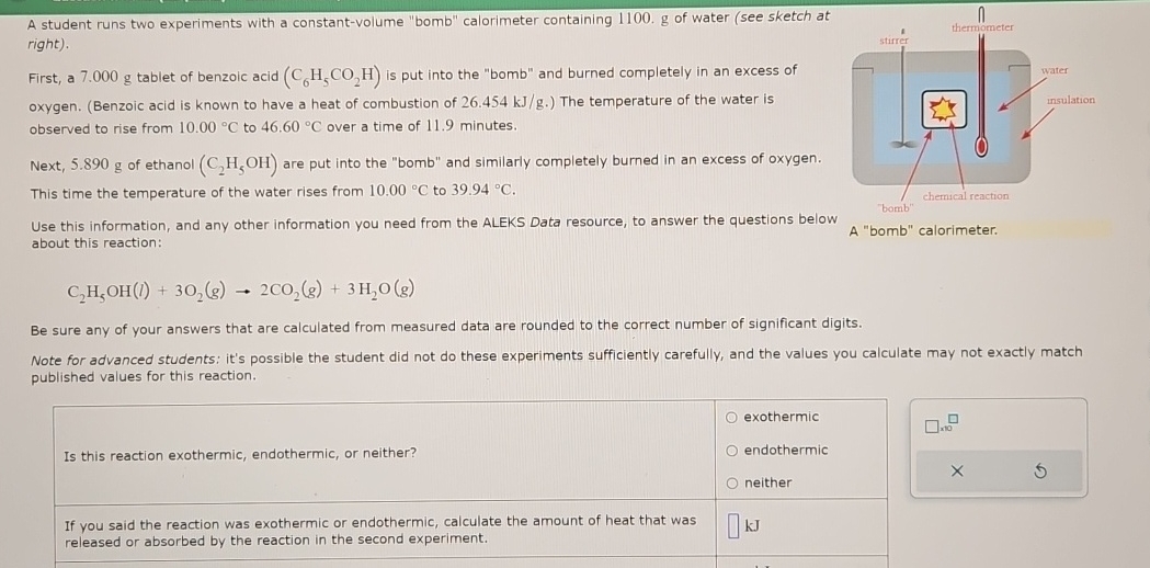 Solved A student runs two experiments with a constant-volume | Chegg.com