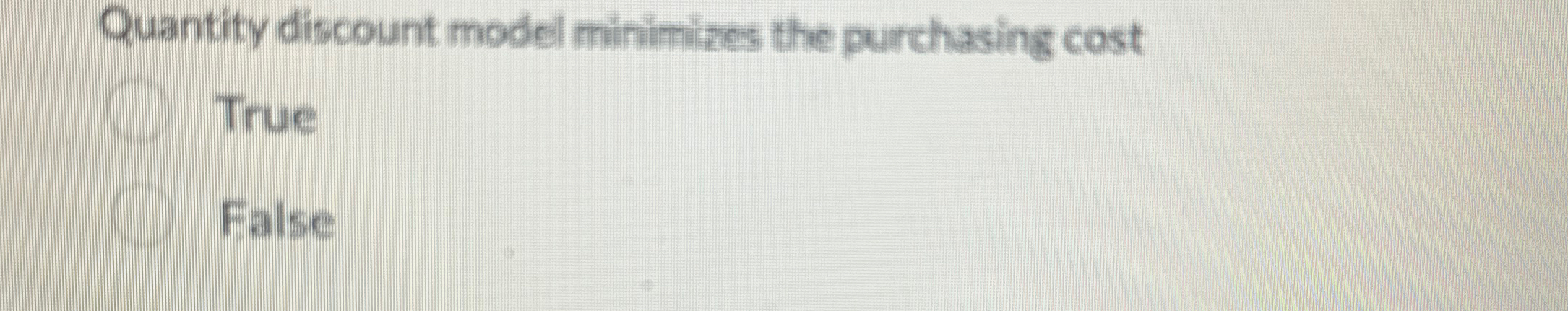 Solved Quantity discount model minimizes the purchasing | Chegg.com