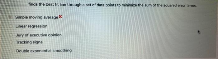 Solved finds the best fit line through a set of data points | Chegg.com