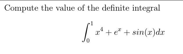 Solved Compute the value of the definite integral | Chegg.com
