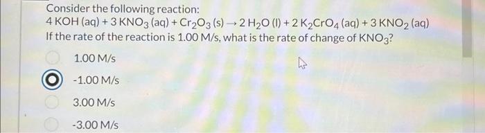 Solved Consider the following reaction: | Chegg.com