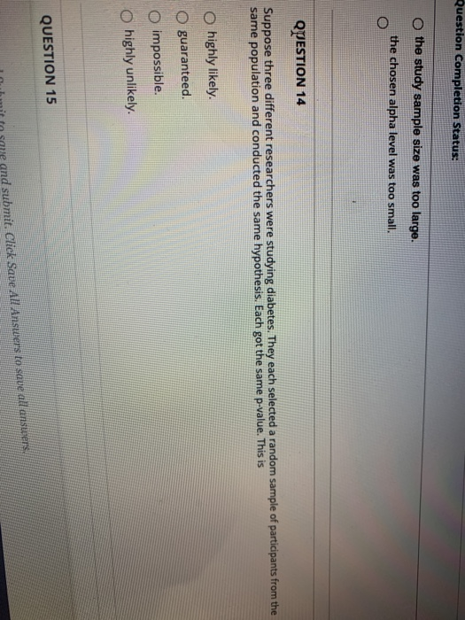 Solved Question Completion Status: o the study sample size | Chegg.com