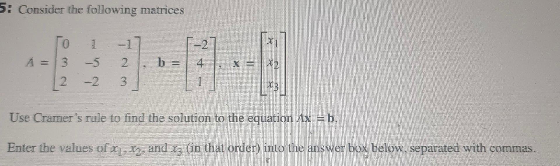 Solved Consider the following matrices | Chegg.com