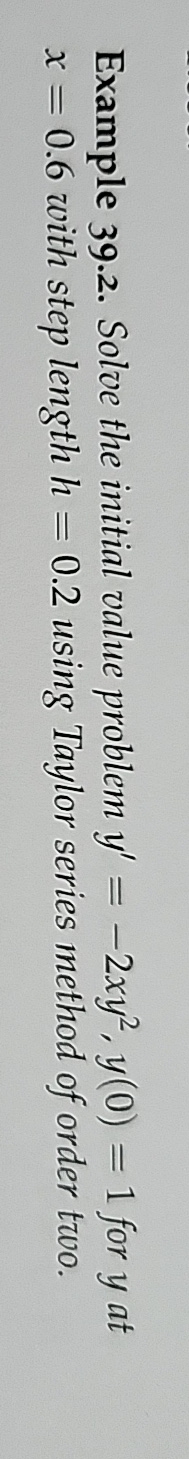 Solved Example 39.2. ﻿Solve the initial value problem | Chegg.com