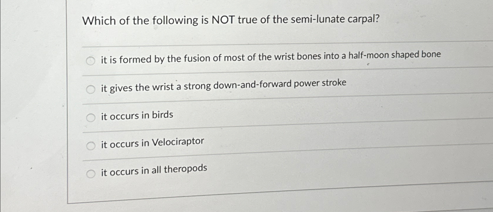 Solved Which of the following is NOT true of the semi-lunate | Chegg.com