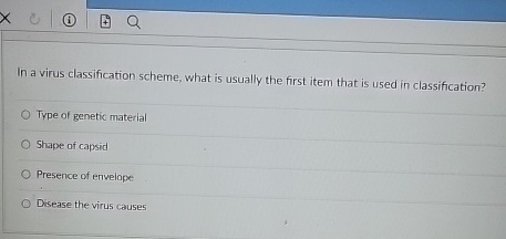 Solved In a virus classification scheme, what is usually the | Chegg.com