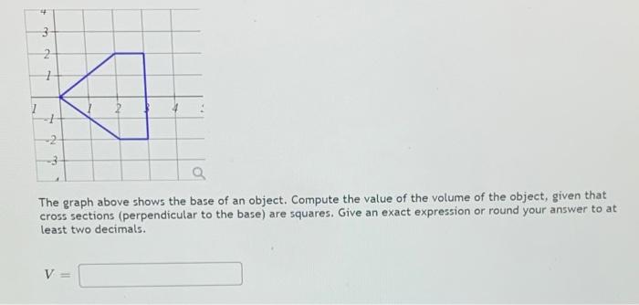 Solved A volume is described as follows: 1. the base is the | Chegg.com