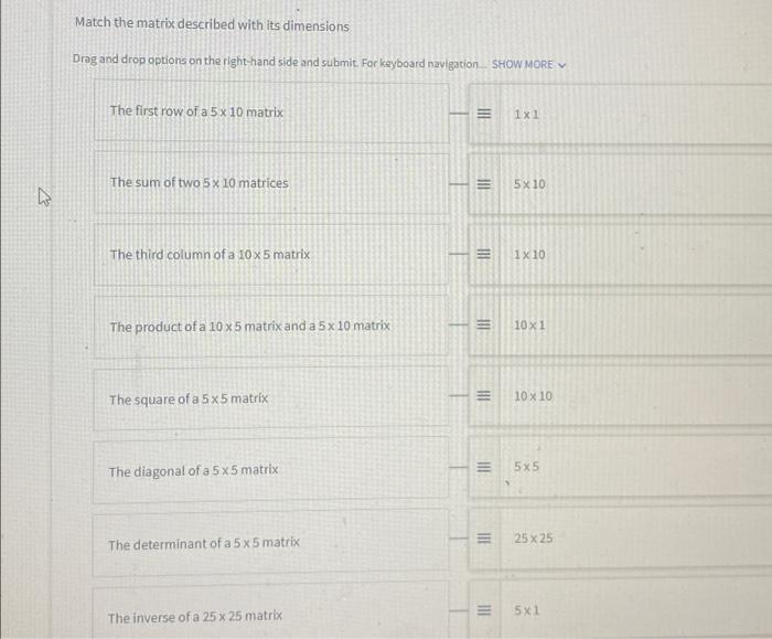 Solved 27 Match the matrix described with its dimensions | Chegg.com