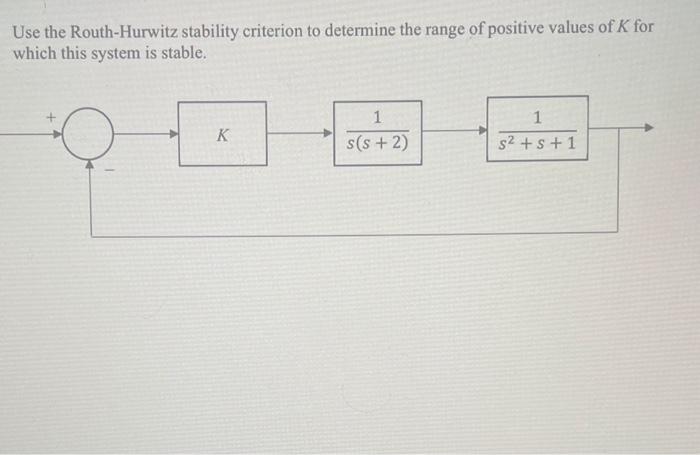 Solved Use the Routh-Hurwitz stability criterion to | Chegg.com