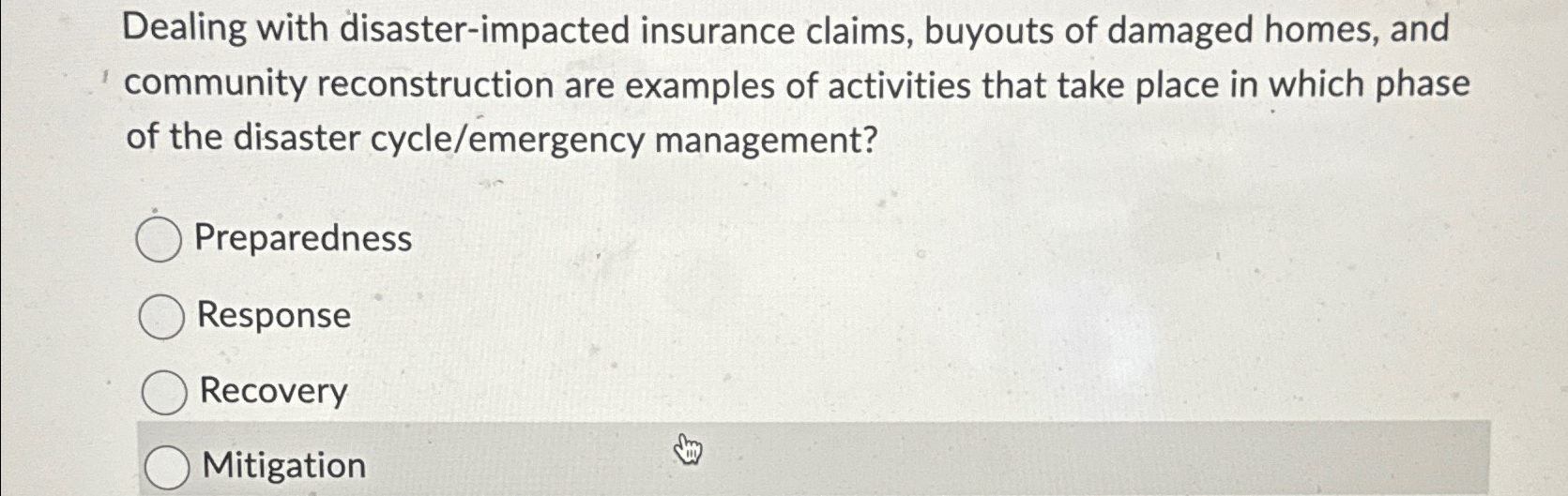Solved Dealing with disaster-impacted insurance claims, | Chegg.com