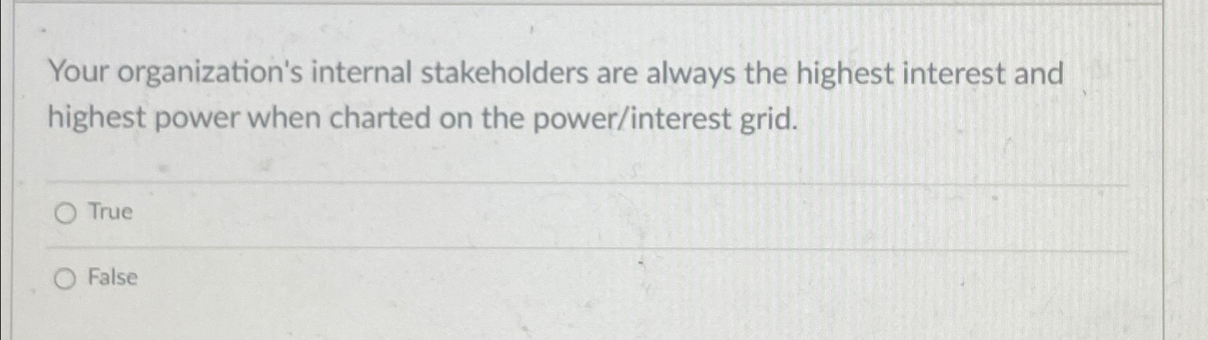 Solved Your organization's internal stakeholders are always | Chegg.com