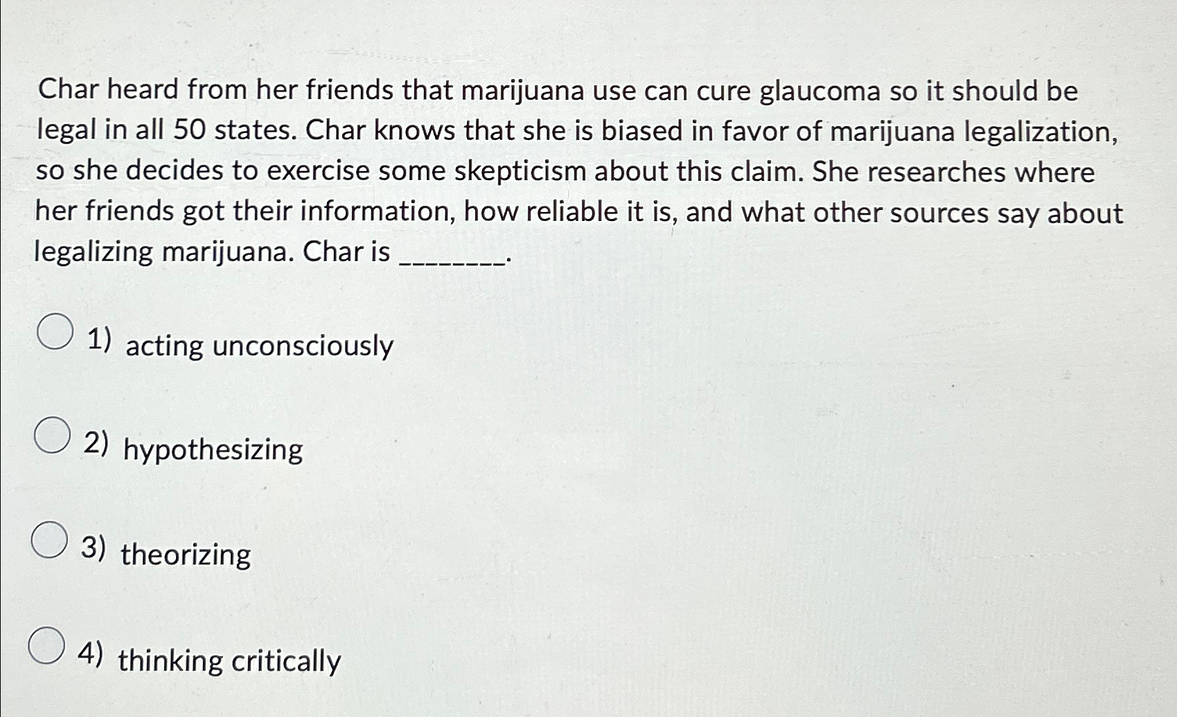 Solved Char heard from her friends that marijuana use can | Chegg.com