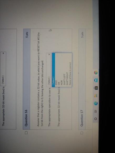 Solved The appropriate 32-bit mask thesis (Select Question | Chegg.com