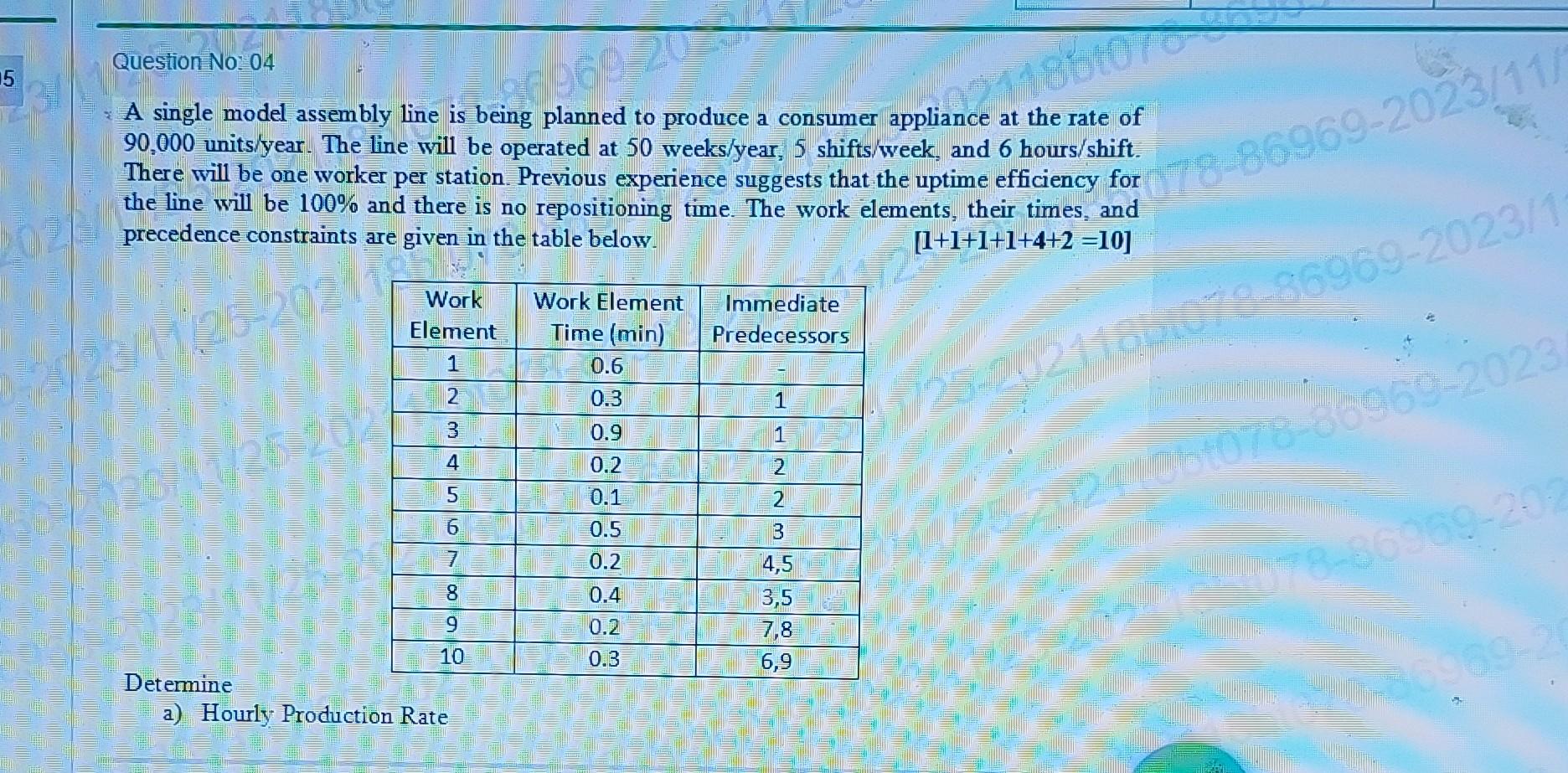 Solved A single model assembly line is being planned to | Chegg.com