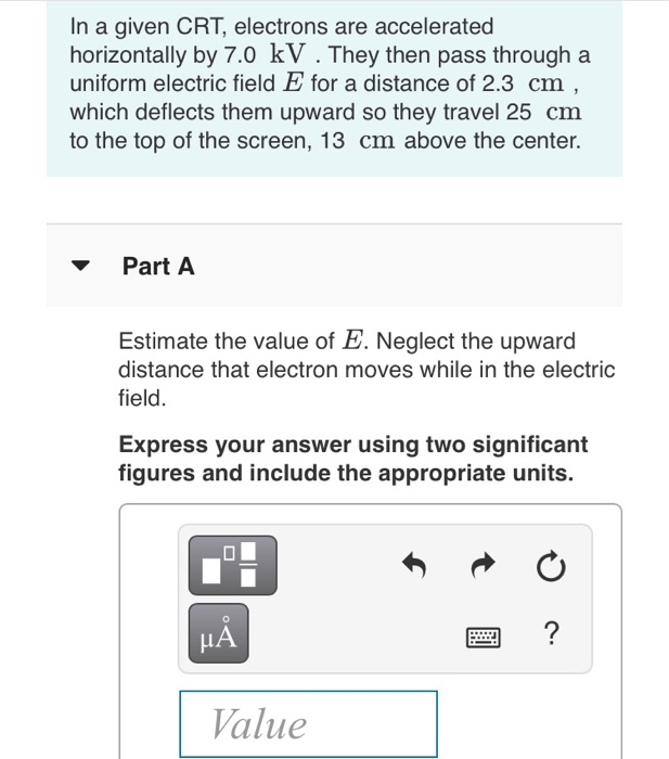 Solved In A Given Crt Electrons Are Accelerated