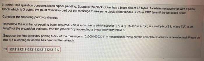 Solved (1 point) This question concerns block cipher | Chegg.com