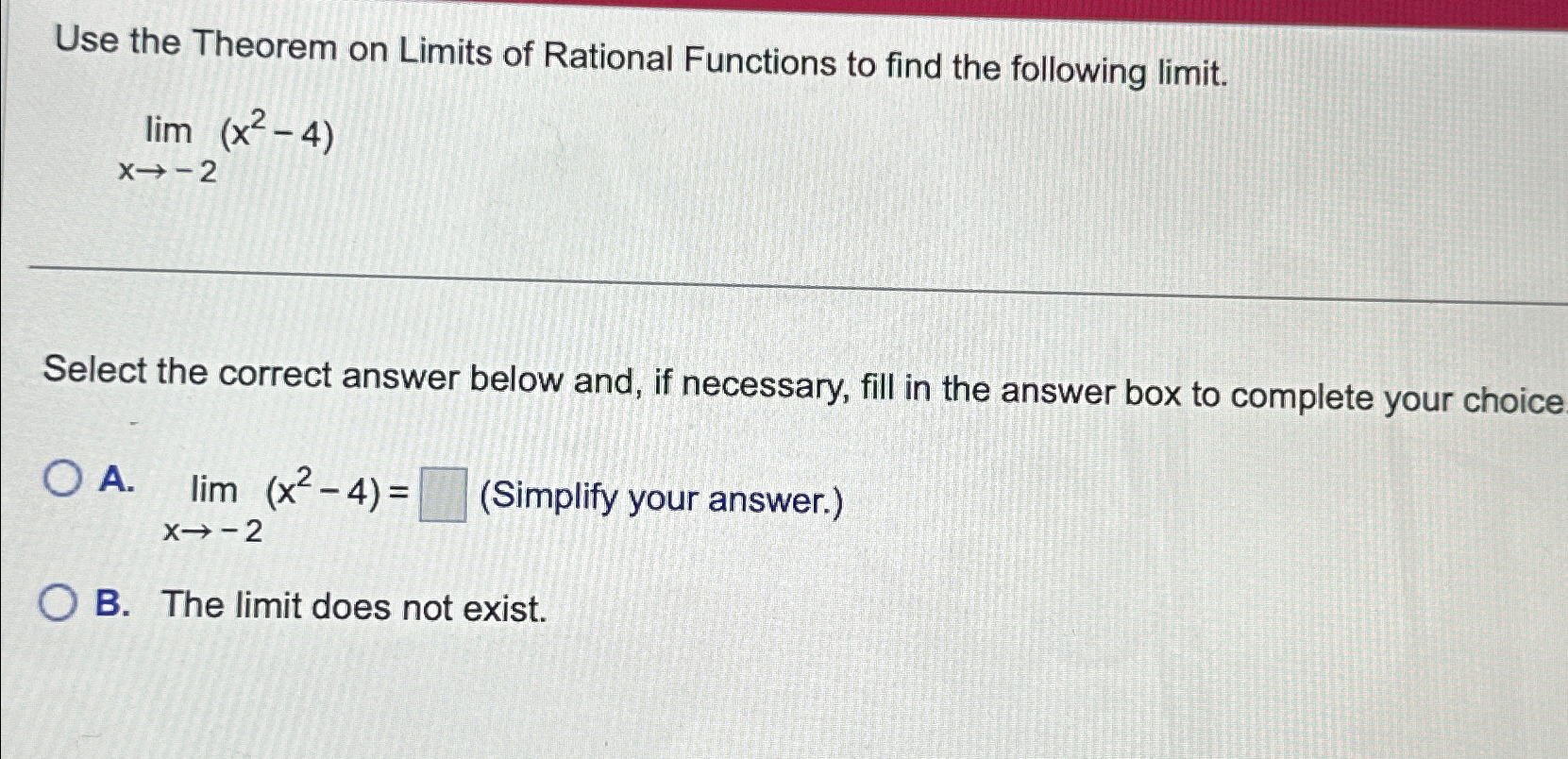 Solved Use the Theorem on Limits of Rational Functions to | Chegg.com